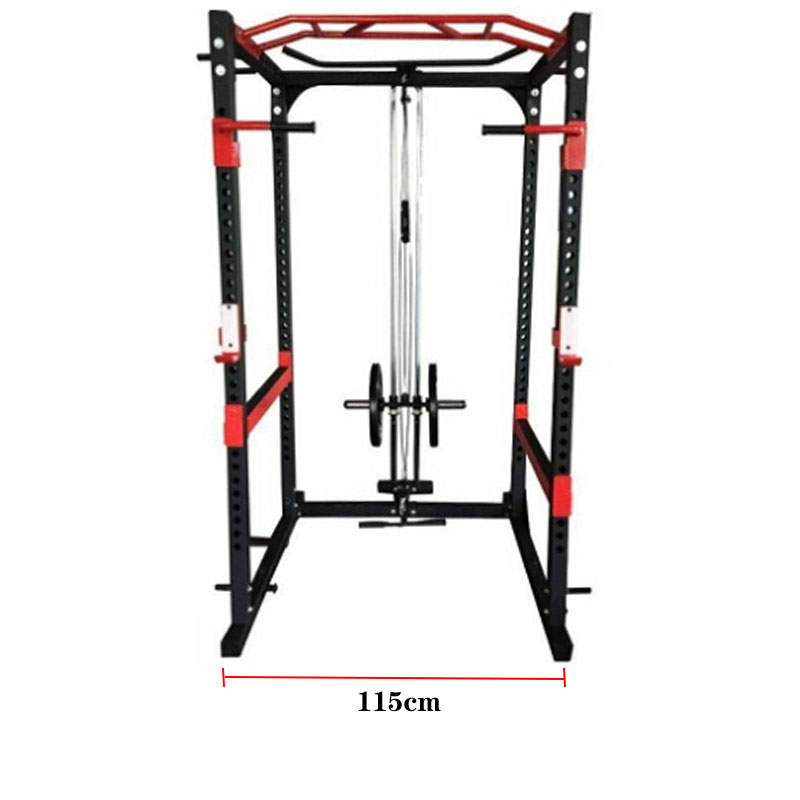 Multi Machine Gym Equipment Squat Power Rack Cage with Lat Attachment ...
